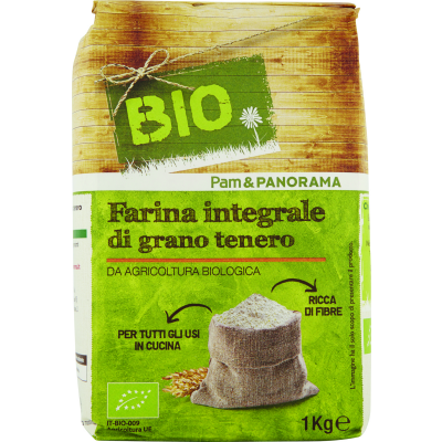 BIO Farina integrale di grano tenero 1 kg - farina integrale bio pam